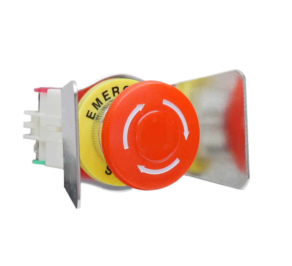 Heavy Duty Stainless Steel E-stop Guard w/ Yellow ring AND a 600V/10A ...