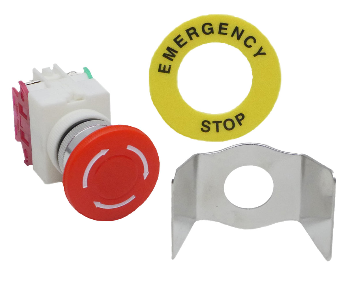 Heavy Duty Stainless Steel E-stop Guard w/ Yellow ring AND a 600V/10A ...