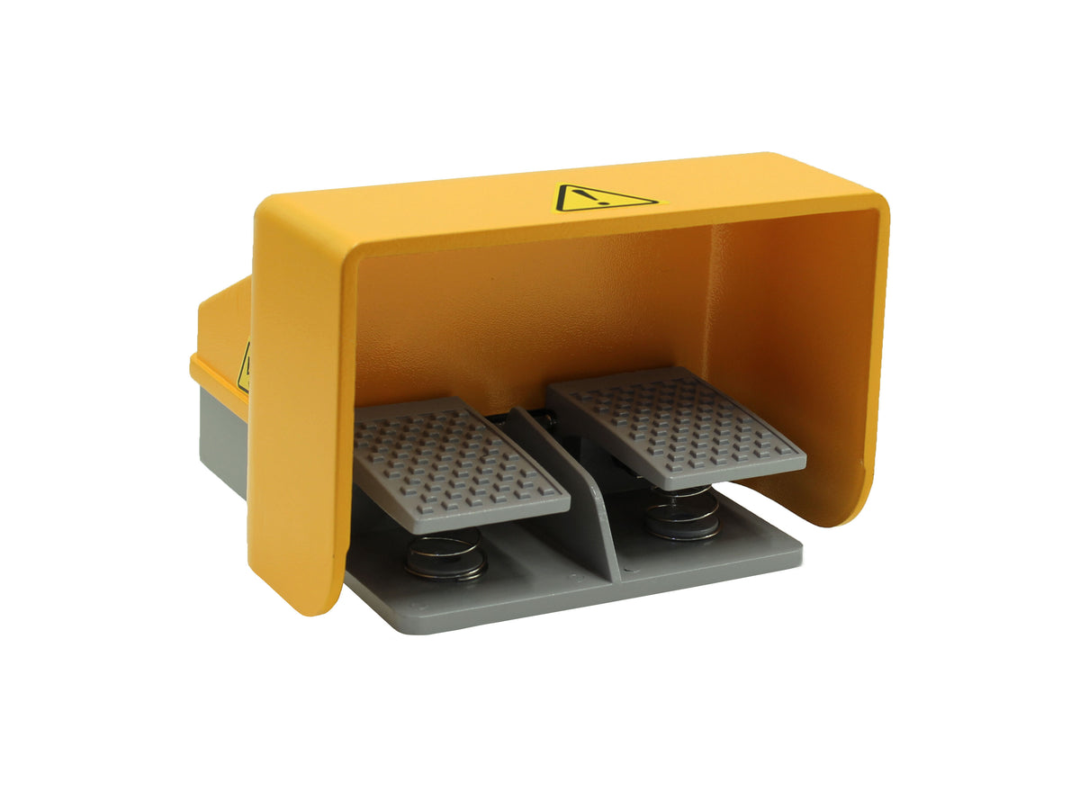 AceCrew Industrial Double Foot Switch Pedal with Full Foot Guard 15A DPST